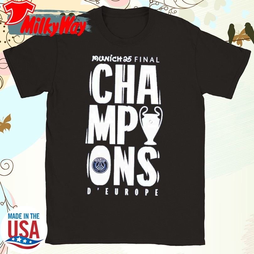 Official Munich 25 Final PSG UCL Champions 2025 Large Graphic T-Shirt