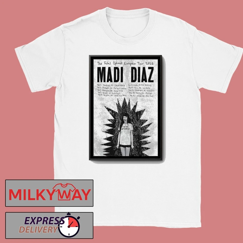 Official Madi Diaz The Fatal Optimist European Tour 2026 Poster shirt